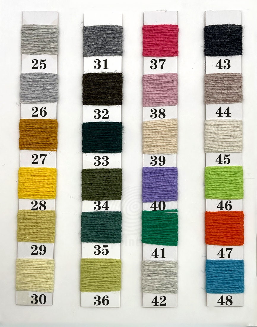 Sample Color Card 100% Wool Yarn 2 Ply Rug Merino Yarns | Etsy
