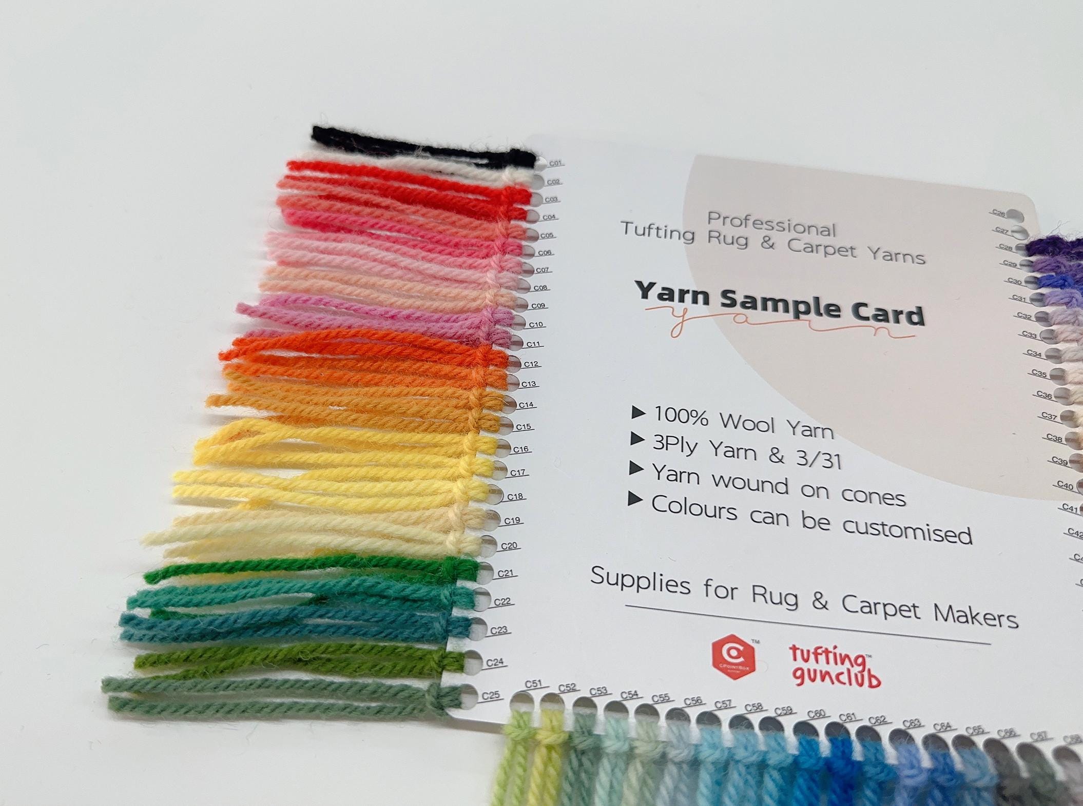 Yarn Color Card 100% Wool Yarn , 3ply Rug New Zealand Yarn , 67 Color ...