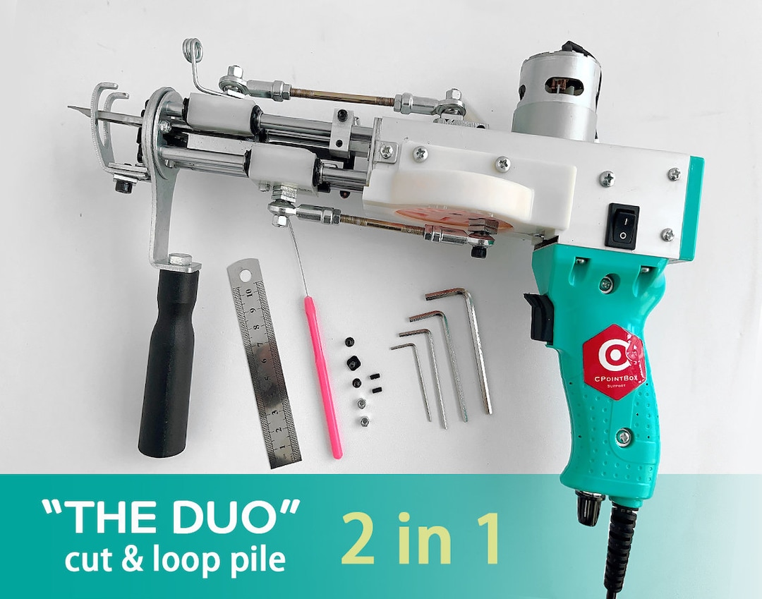 THE DUO Cut & Loop Pile Tufting Gun \ 2 in 1 Tufting Machine \ Carpet ...