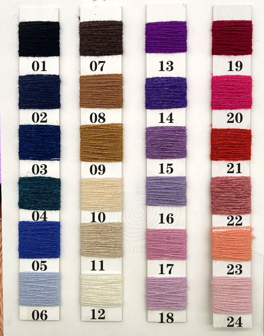 Sample Color Card 100% Wool Yarn 2 Ply Rug Merino Yarns | Etsy