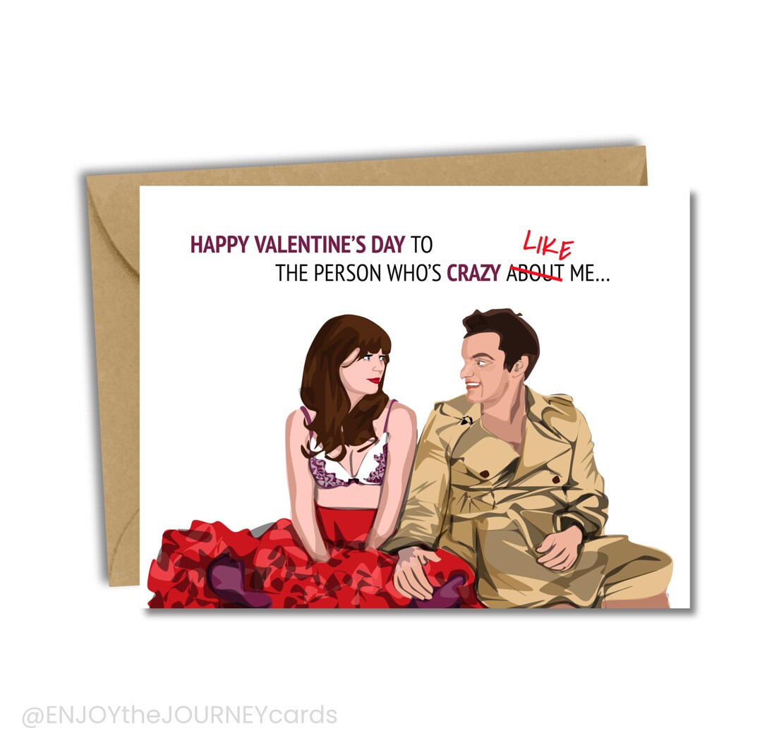 New Girl Nick and Jess Valentine's Day Card - Etsy