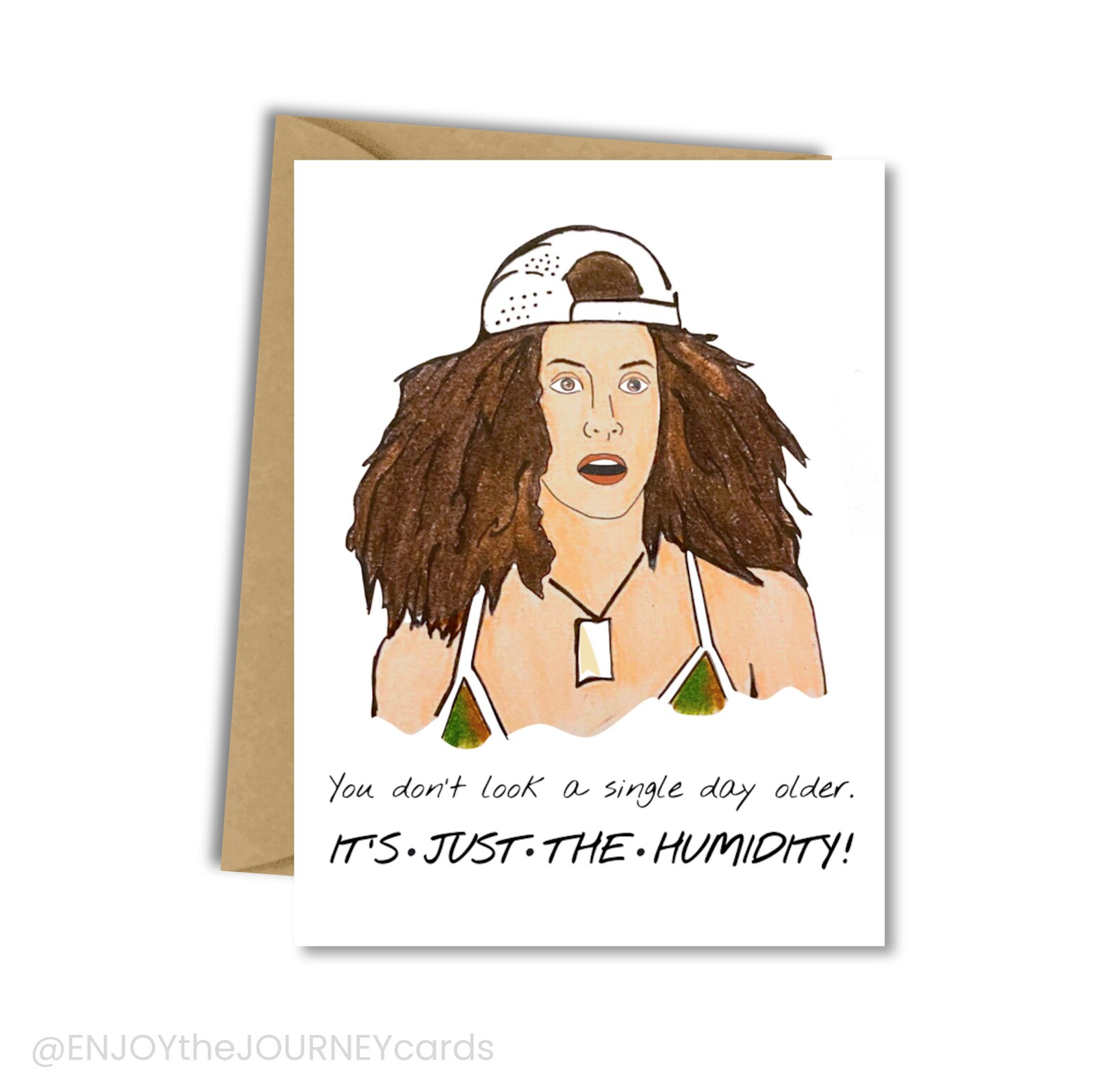 Friends Birthday Card, Monica Geller 'it's the Humidity' Birthday Blank ...