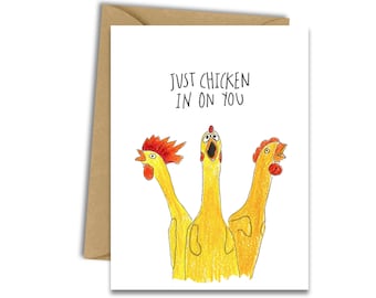 Just Chicken on You Card - Etsy