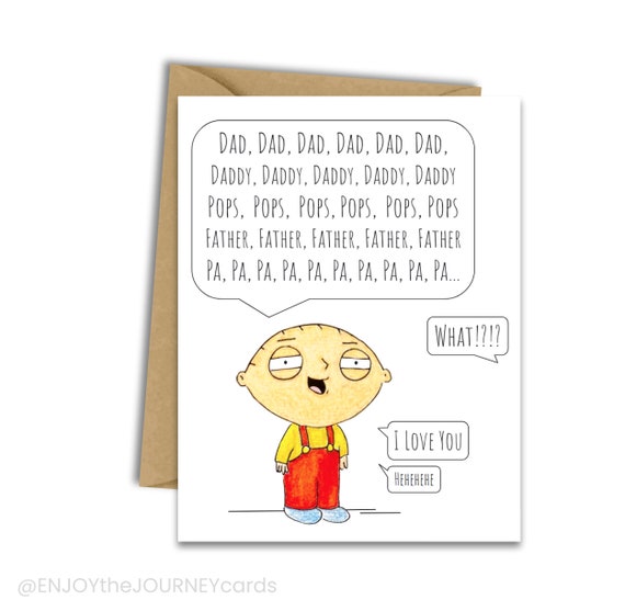 Family Guy Stewie Father's Day Card Funny Blank Family - Etsy