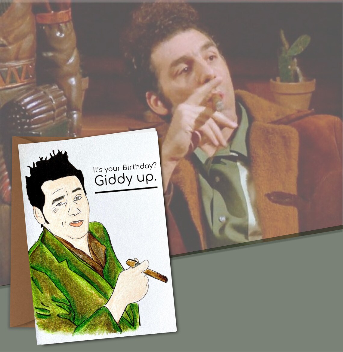 Seinfeld Birthday Card Kramer Funny Birthday Blank Greeting | Etsy