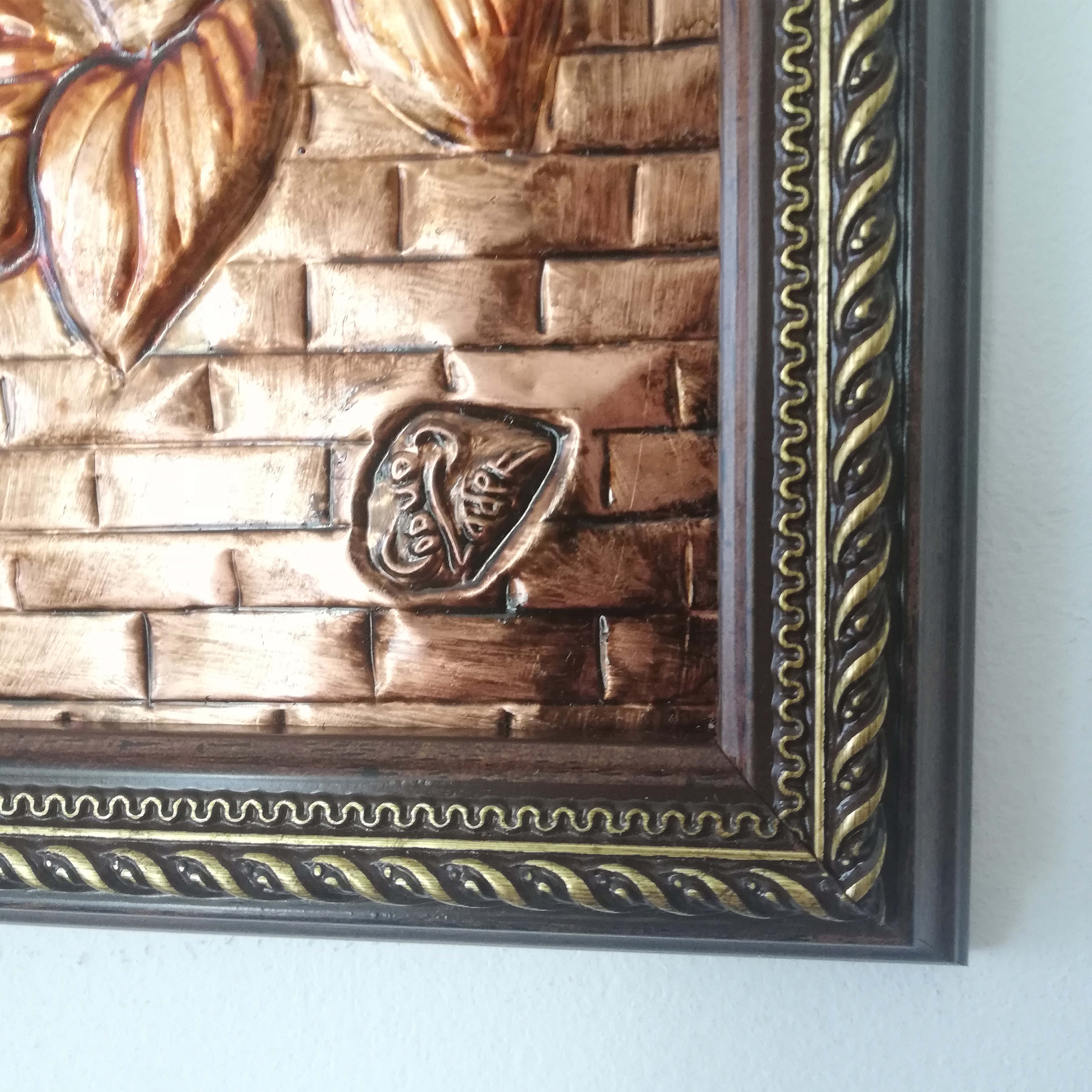 Hand Drawn & Embossed Copper Artwork of Tow Lovebirds. - Etsy