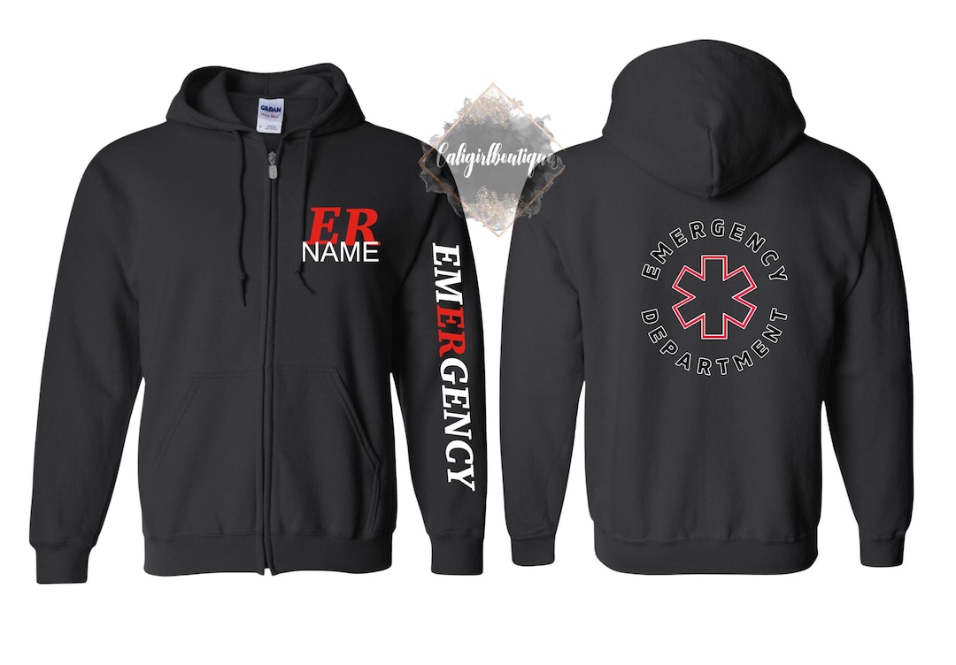 Emergency Department Jacket, Nurse Zip up Sweatshirt, Emergency ...