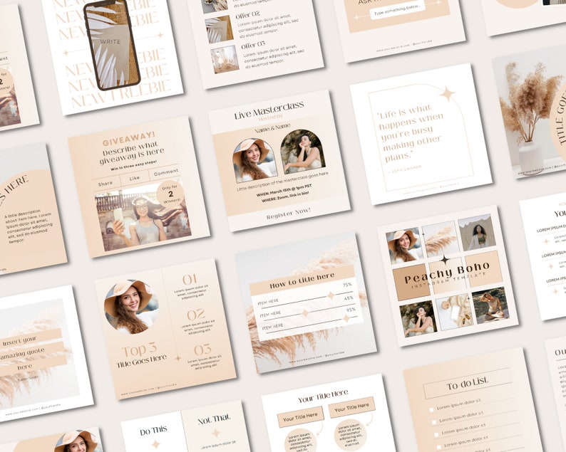 Peachy Boho Instagram Template With Instagram Stories, Spiritual ...