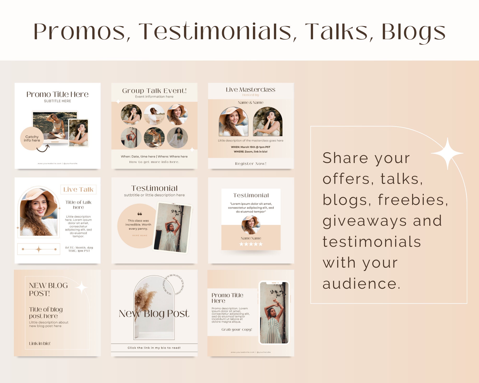 Peachy Boho Instagram Template With Instagram Stories, Spiritual ...