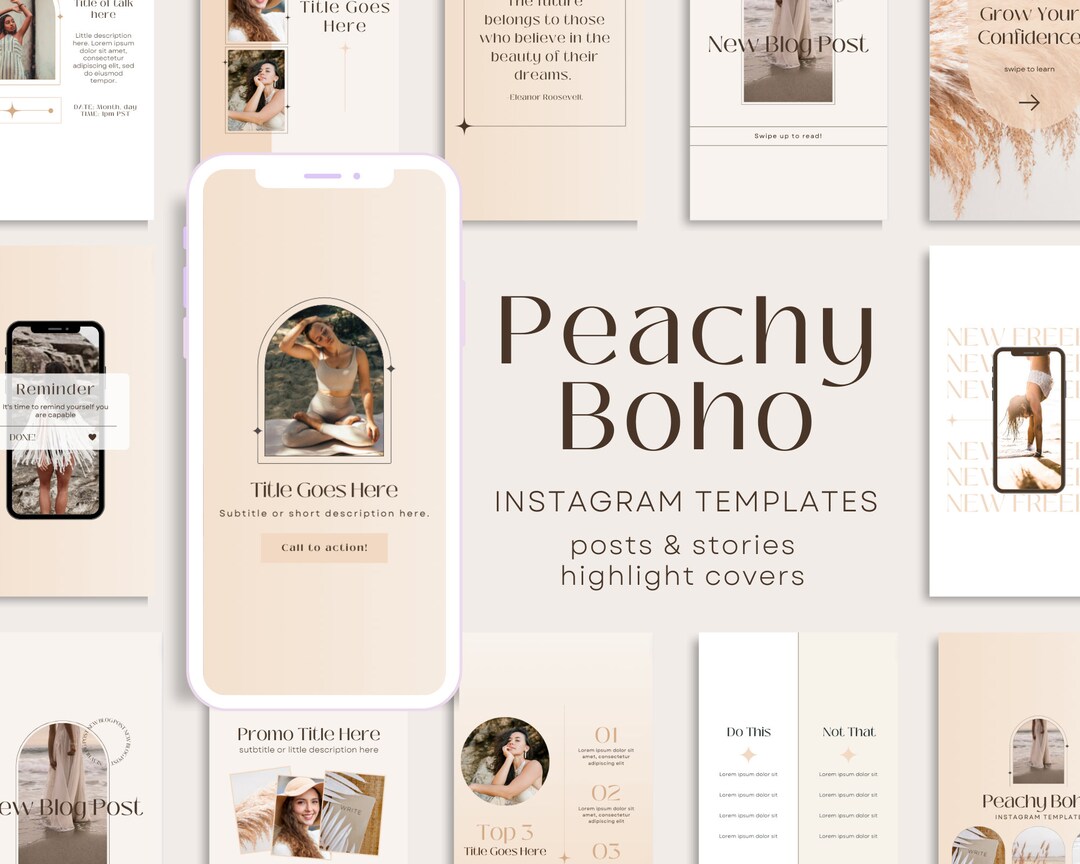 Peachy Boho Instagram Template With Instagram Stories, Spiritual ...