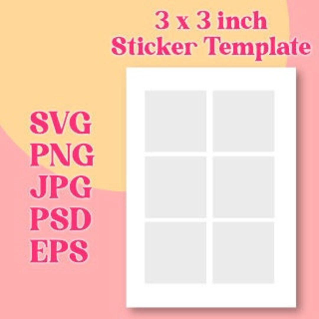 3 X 3 Inch Label Sticker Template SVG PNG JPG Eps Psd Digital File ...