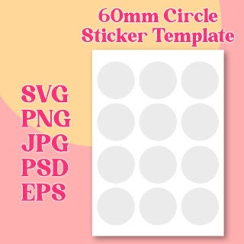 60mm Circle Sticker Template SVG PNG JPG Instant Download Digital ...