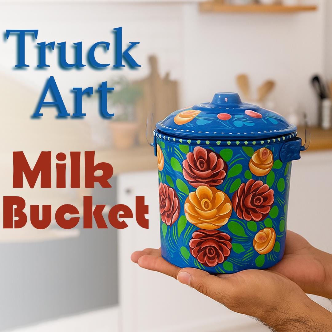 Truckart Milk Bucket/pakistani Hand Painted Bucket/homedecor ...