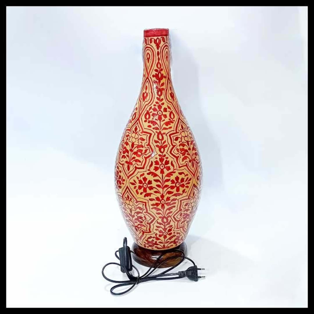 Camel Skin Lamp Surahi Shape/hand Painted Lamp/camel Skin Lamp Multan ...