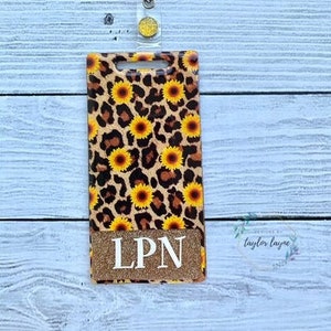 Sunflower Leopard Vertical Badge Buddy Custom Badge Buddy Badge Buddy ...
