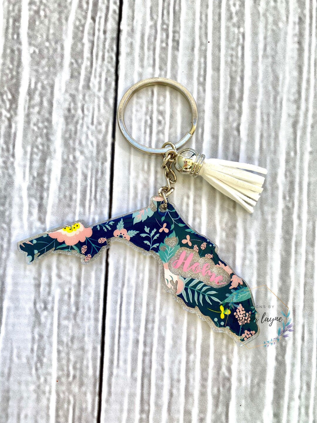 Florida "home" Acrylic Keychain-home Keychain-state Keychain - Etsy