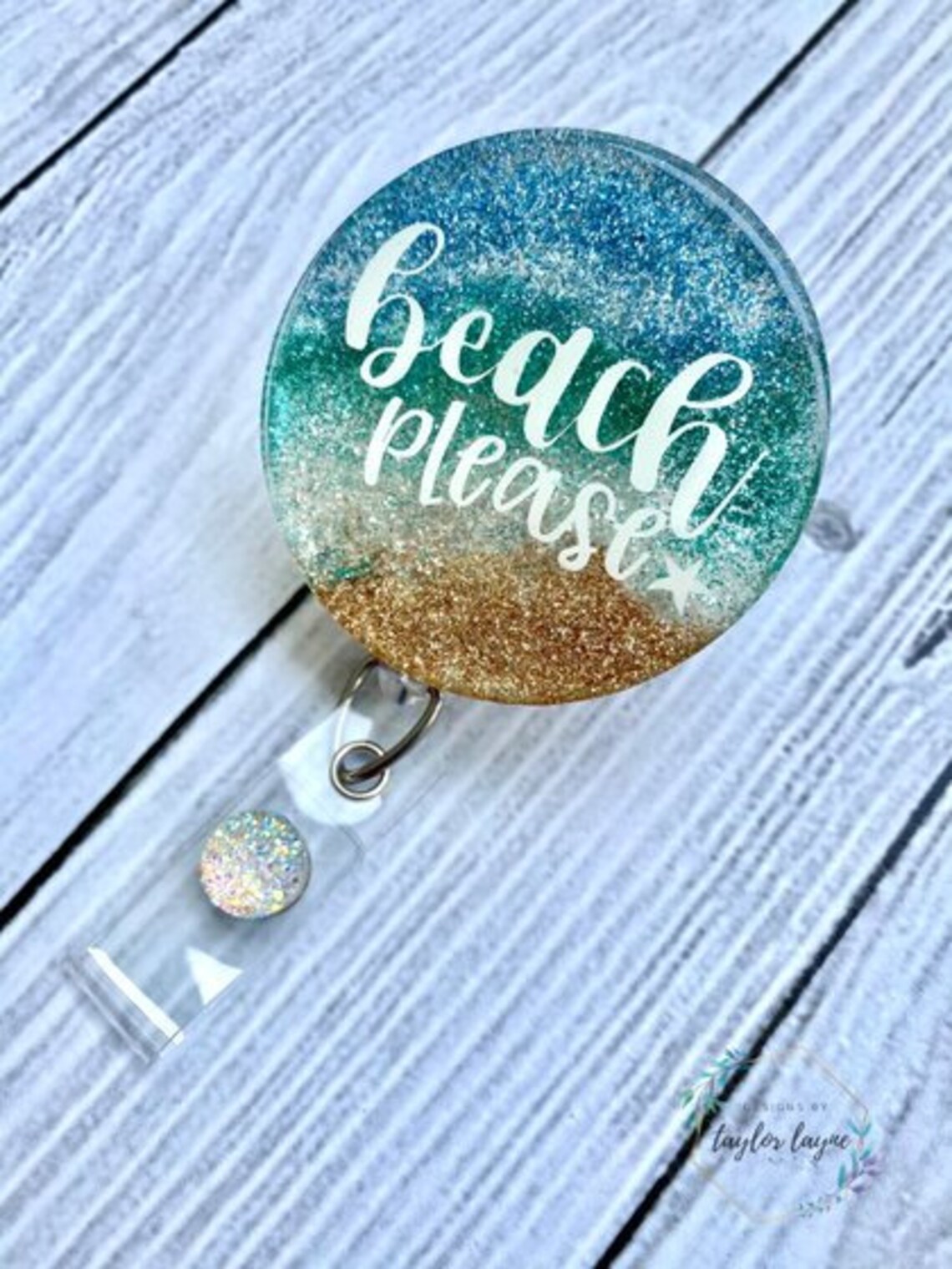 Beach Please Badge Reel Beach Badge Reel Cute Summer Badge - Etsy