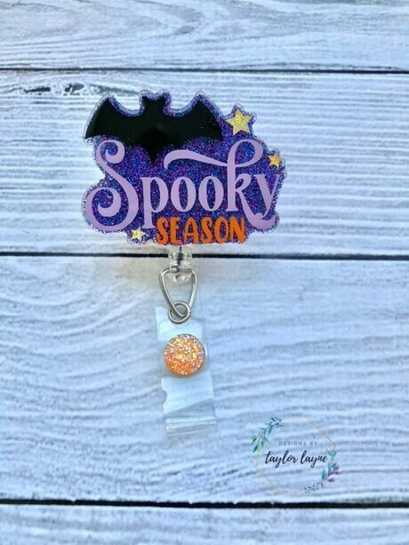 Spooky Season Badge Reel Halloween Badge Reel Cute Badge - Etsy