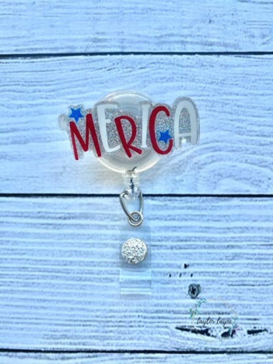 Merica Badge Reel - Fourth of July Badge Reel - Independence Day Badge ...