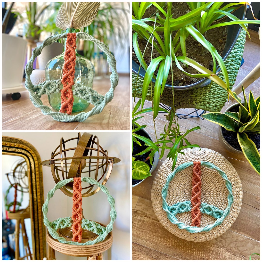 Macramé Peace and Love Peace Wall Decoration Boho Decoration - Etsy