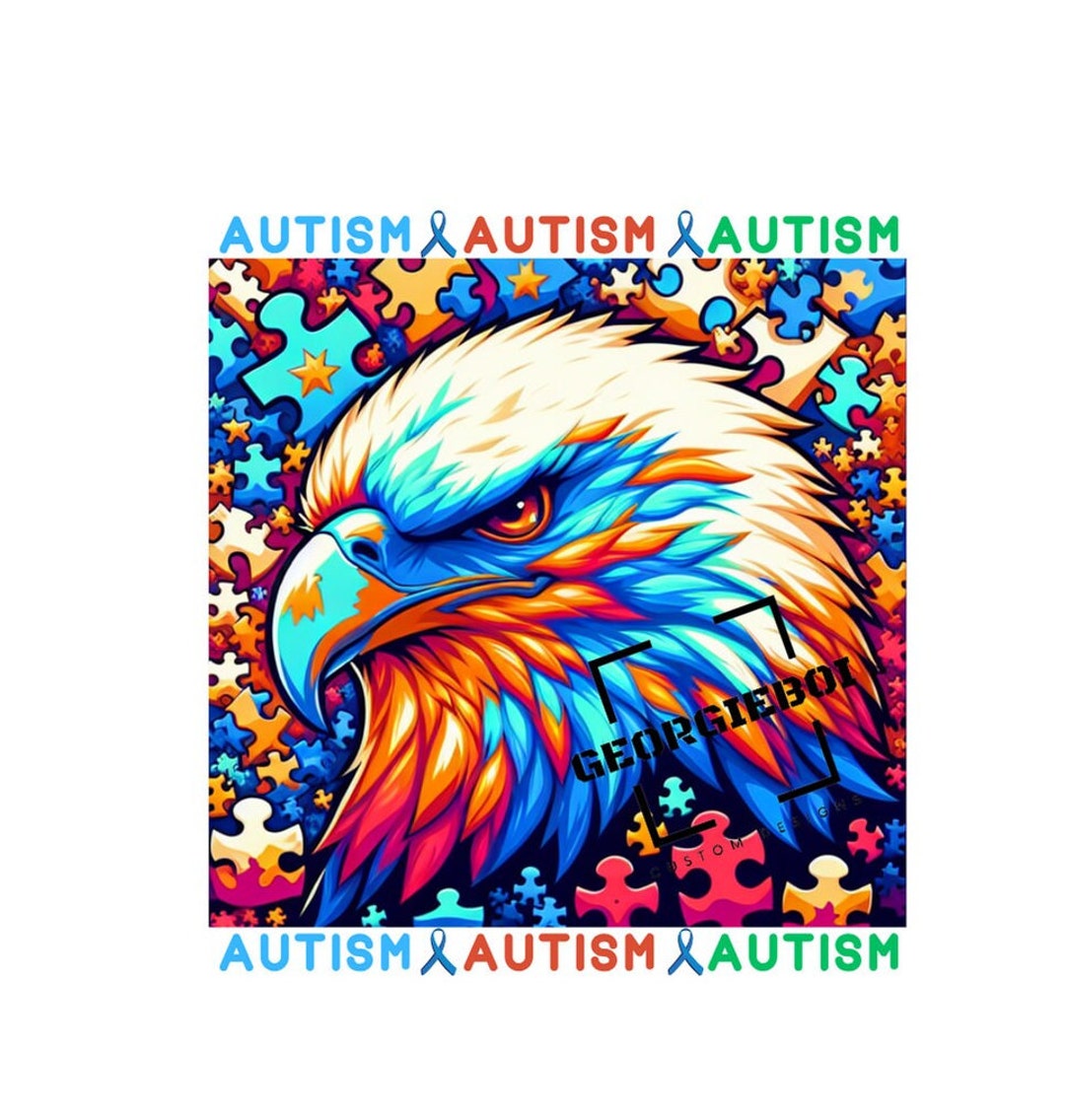 Autism Awareness Magic Eagle - Transparent PNG Instant Download - Etsy