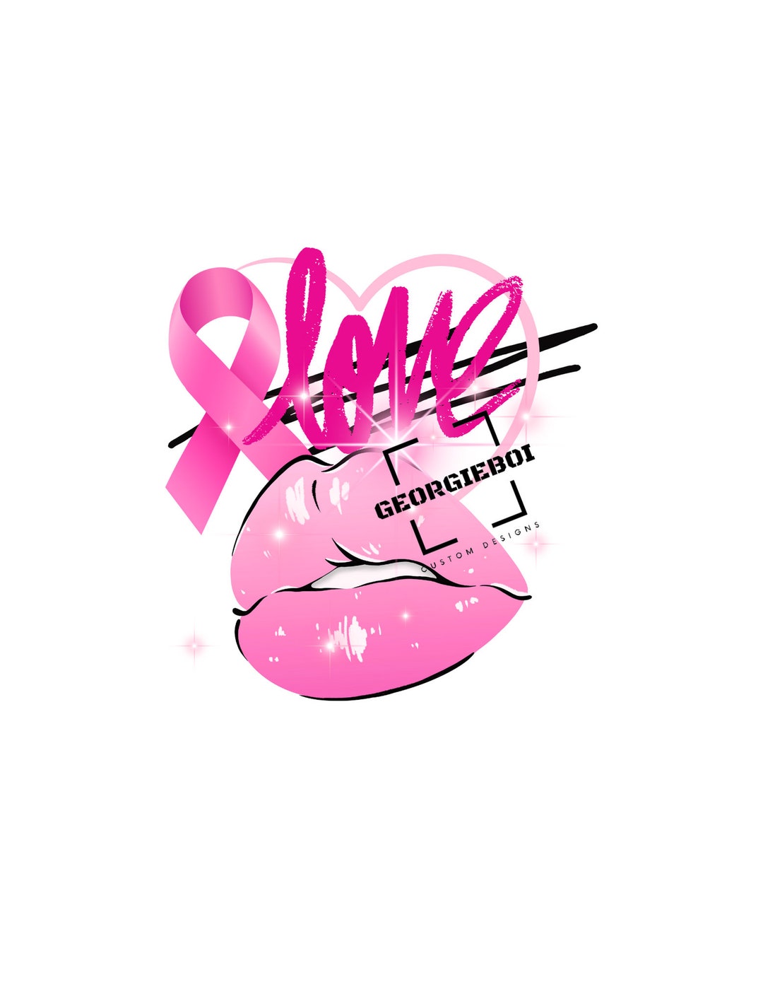 Pink October “love” - Full Color PNG - Etsy