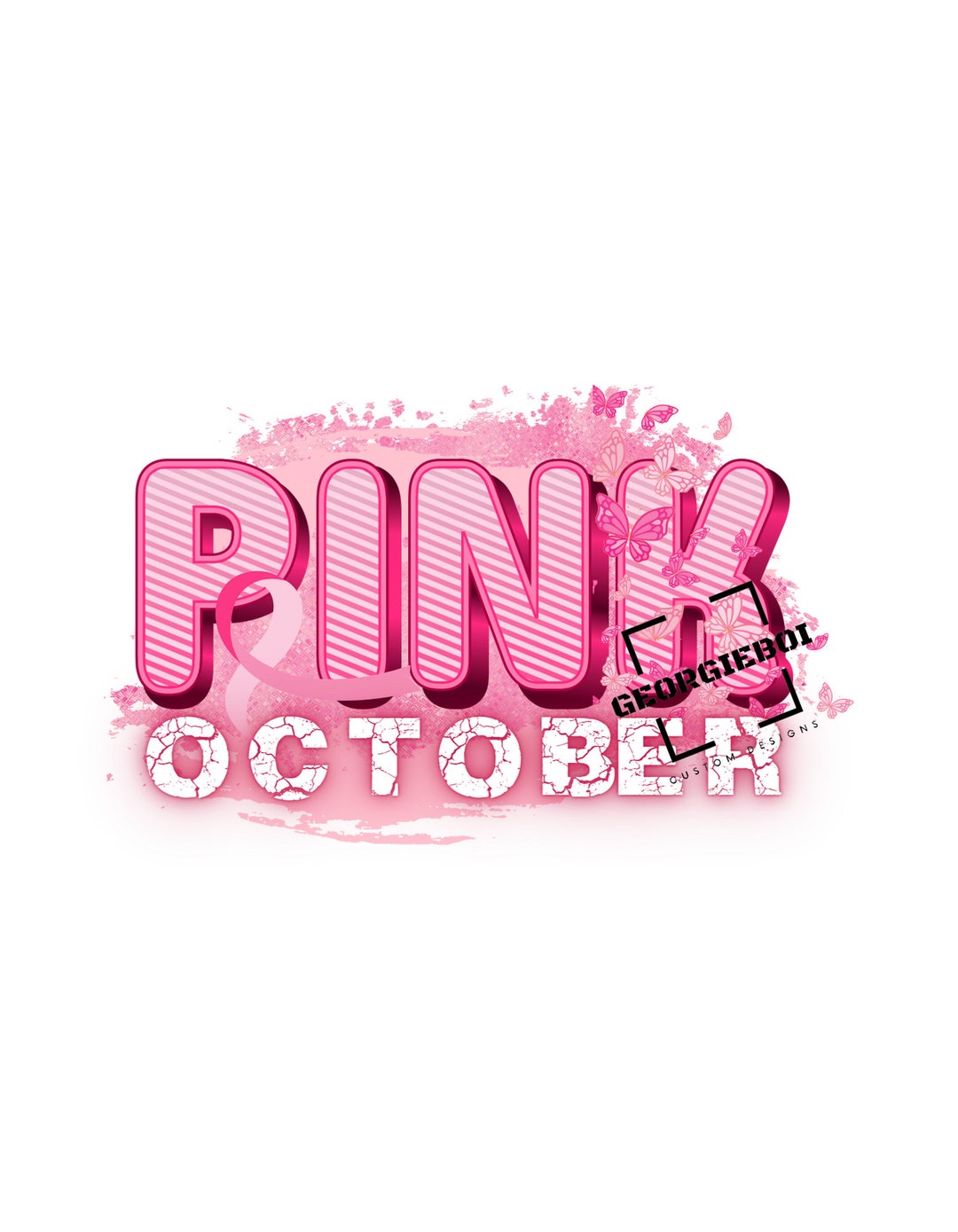 Pink October V2- Full Color PNG - Etsy