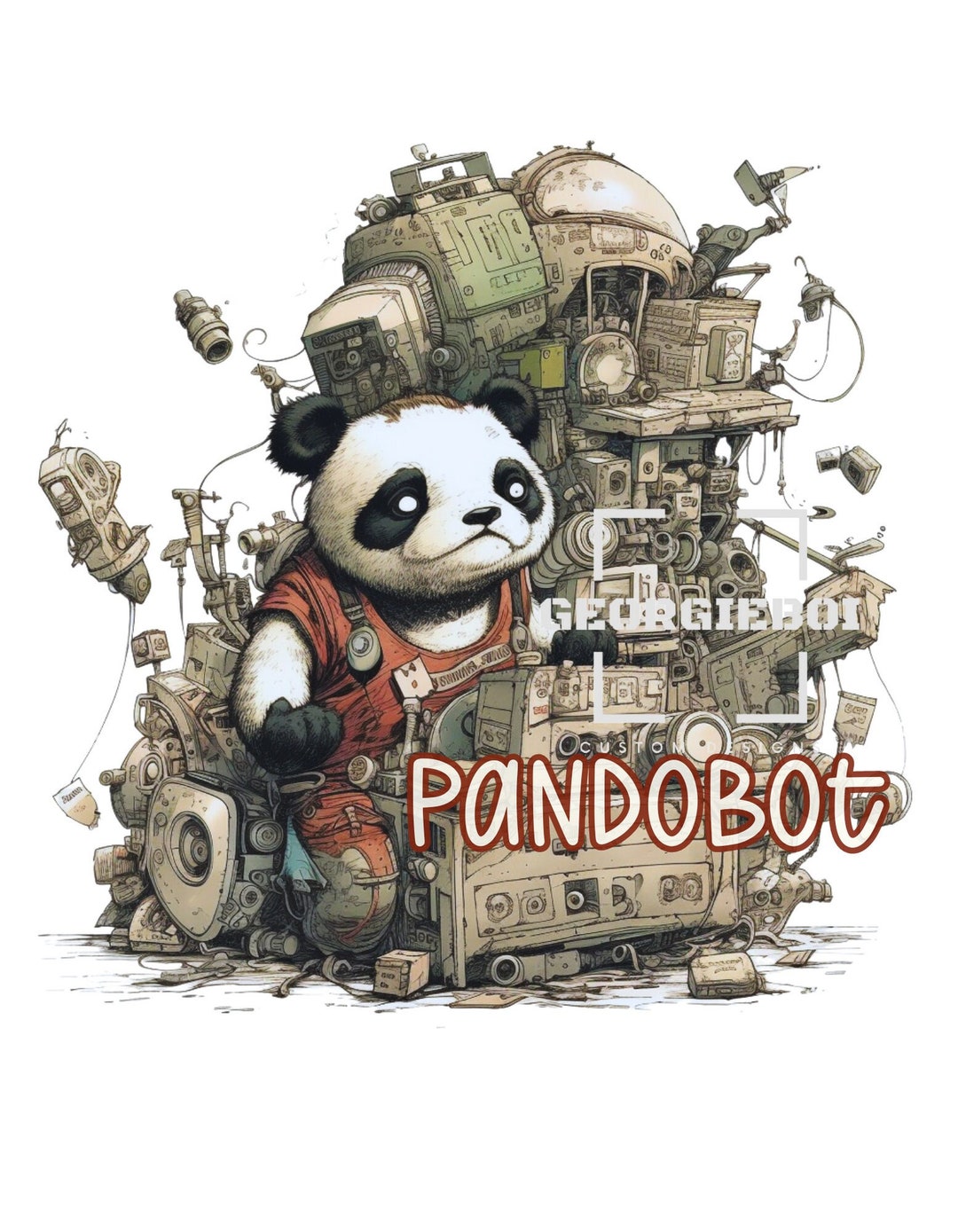 Pandabot 2 - PNG Instant Download - Etsy