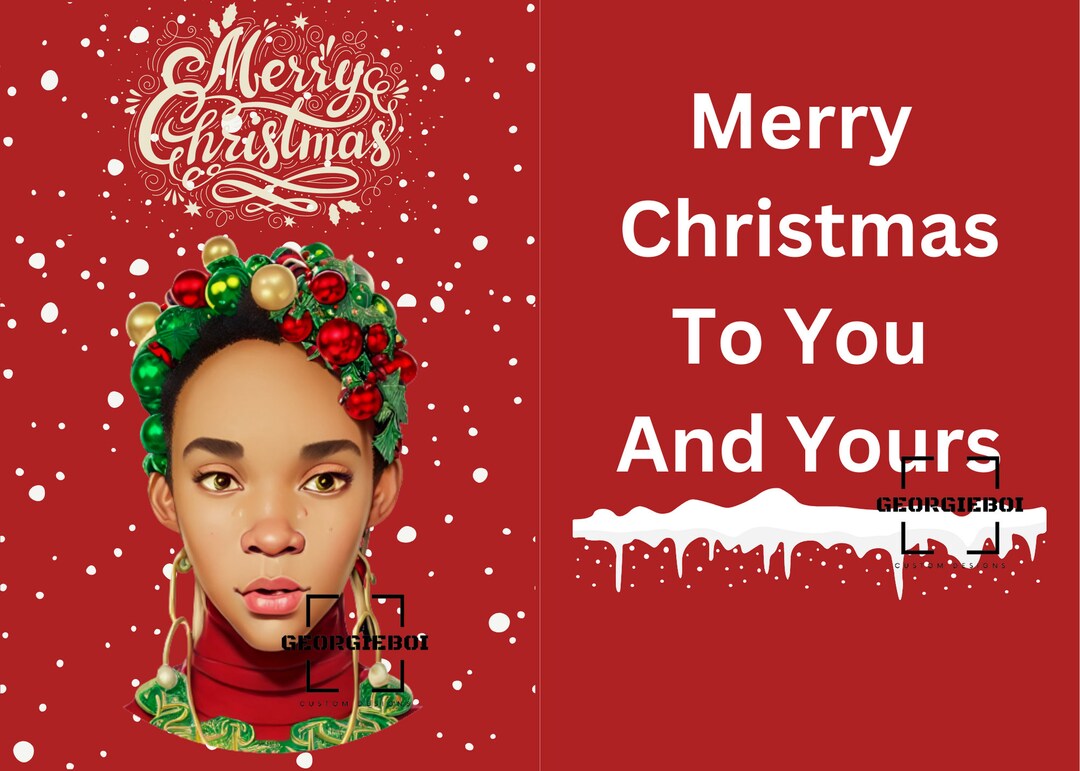 Christmas Card Template 3 PNG Etsy