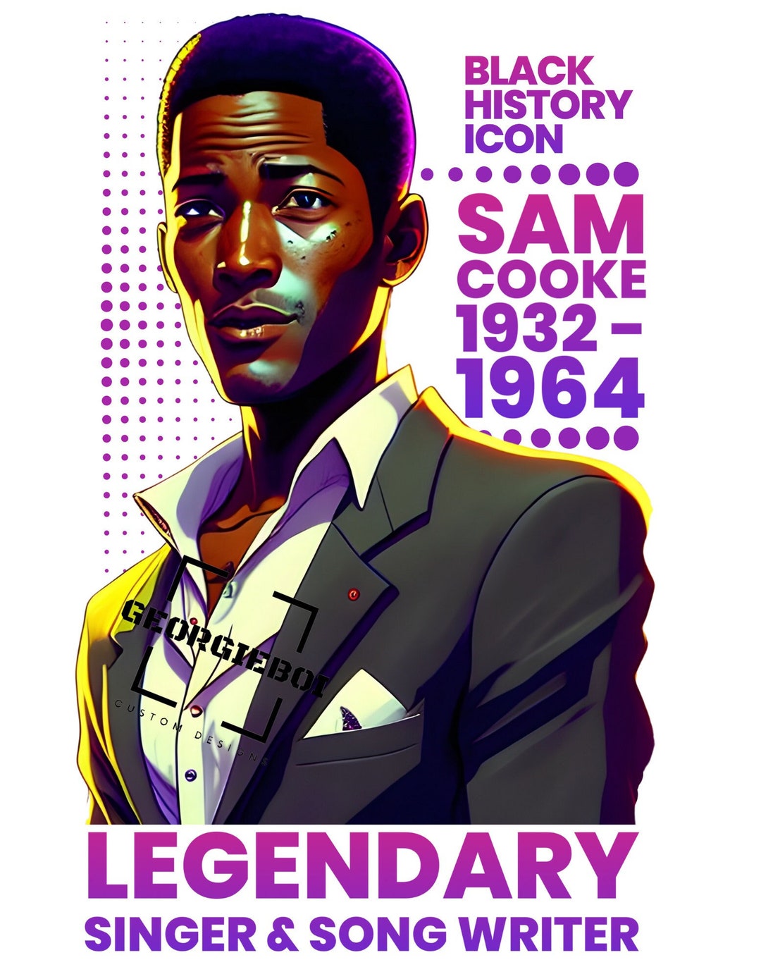 Black History Sam Cooke Tribute - PNG Instant Download - Etsy