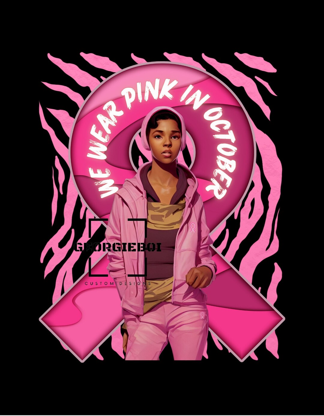 We Wear Pink Ver 3 - Cancer Awareness - PNG - Etsy