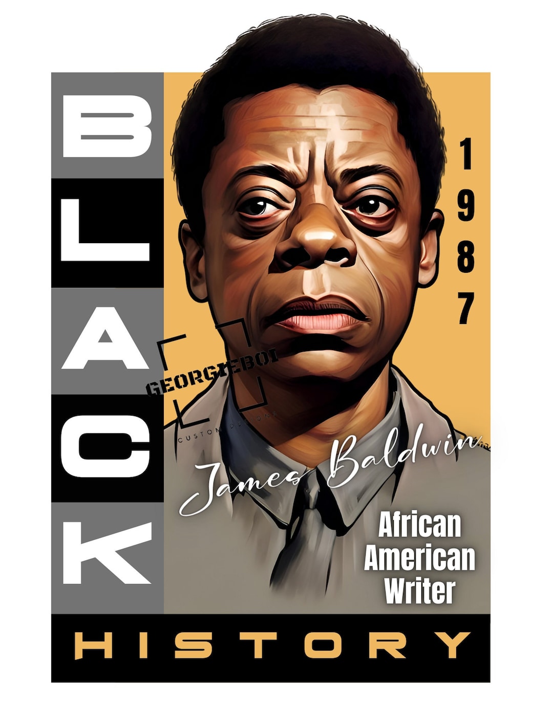 Black History James Baldwin 1 Tribute - PNG Instant Download - Etsy
