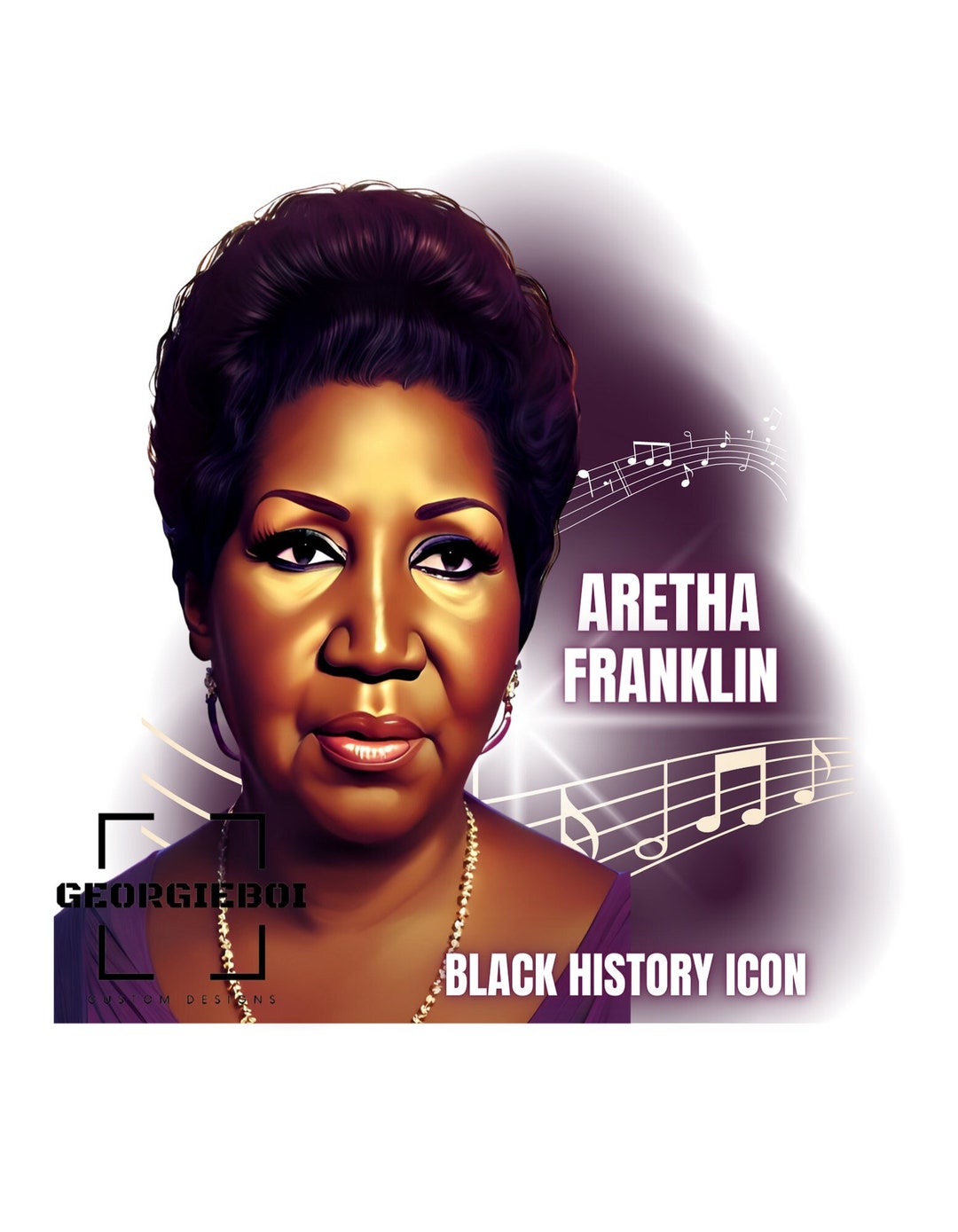 Black History Aretha Franklin 2 Tribute - PNG Instant Download - Etsy