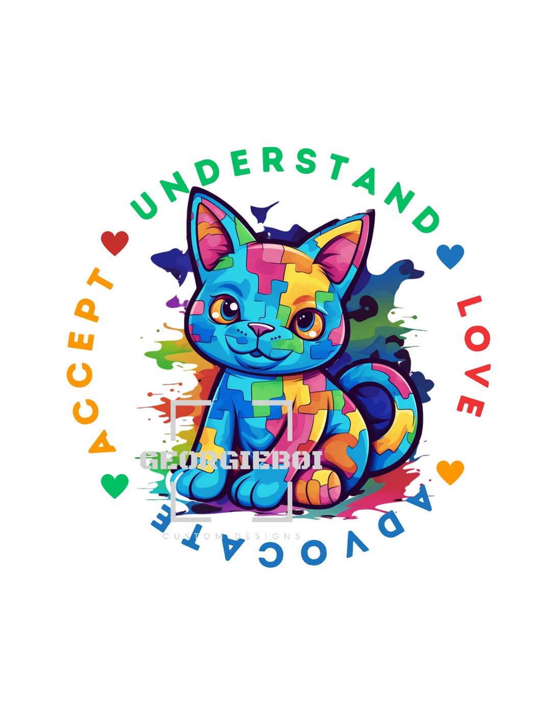 Autism Awareness - Cat 3 Version - Transparent PNG Instant Download - Etsy