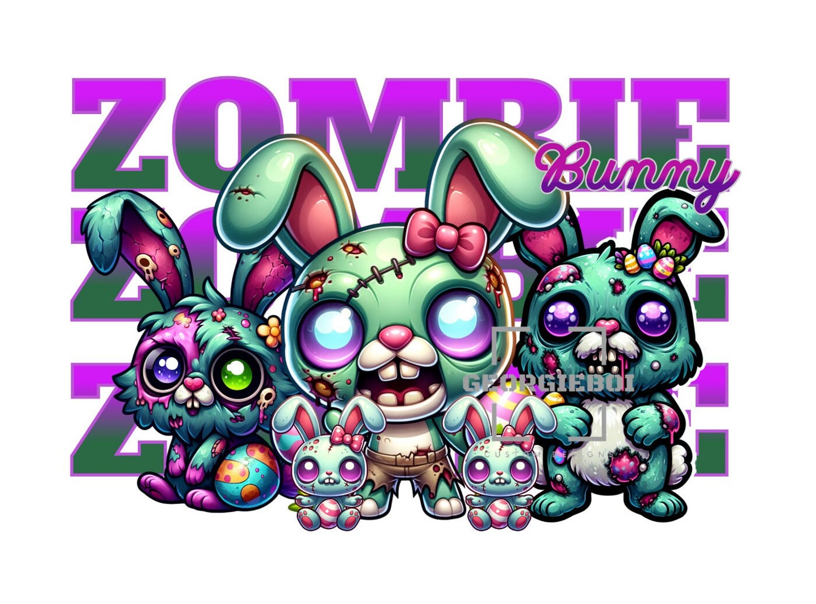 Zombie Bunnies - Instant Downloadable PNG - Etsy