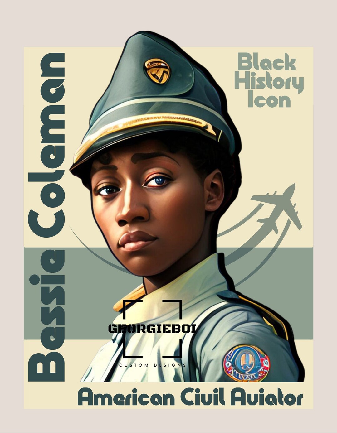 Black History - Bessie Coleman Tribute - PNG Instant Download - Etsy