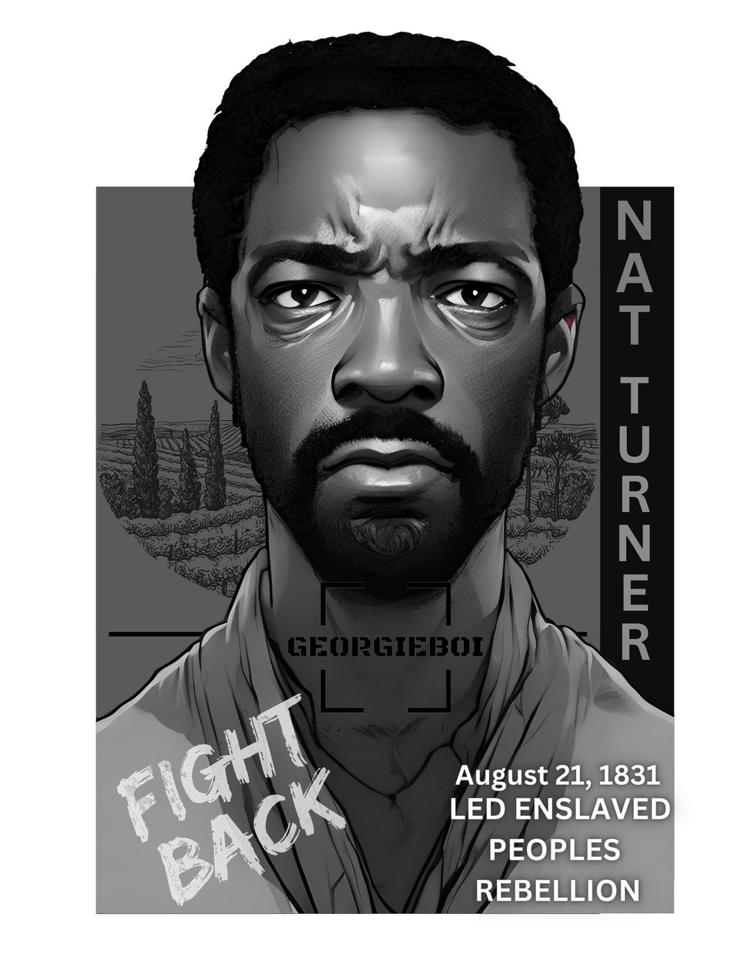 Black History Nat Turner Tribute Png Instant Download Etsy