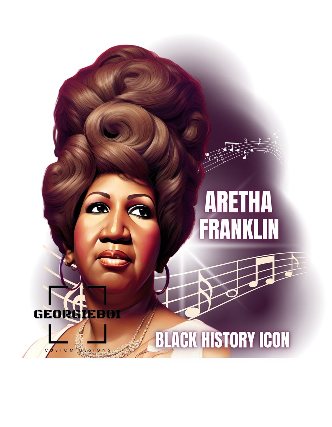 Black History Aretha Franklin Tribute - PNG Instant Download - Etsy