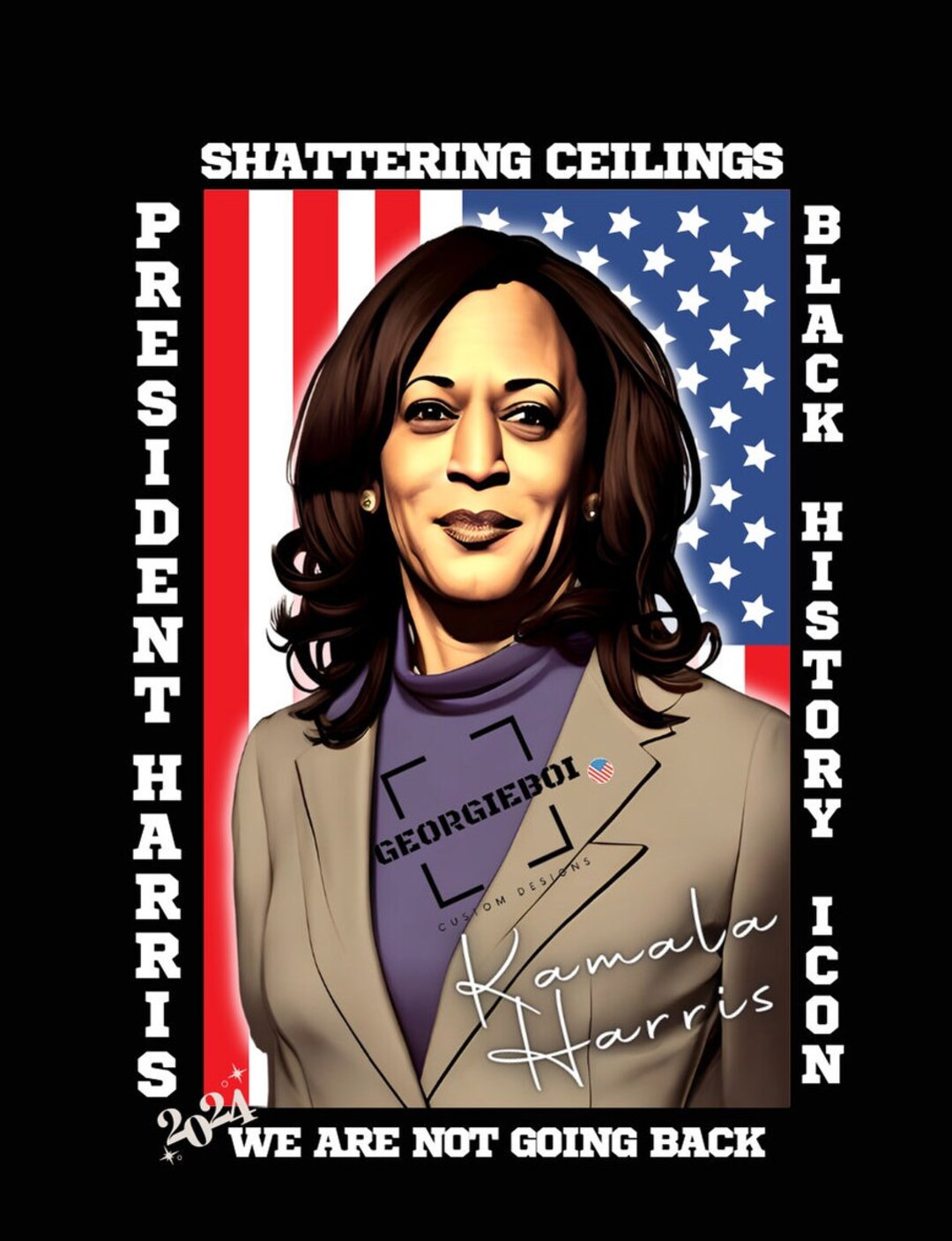 Kamala Harris "breaking Ceilings" - PNG Instant Download - Etsy