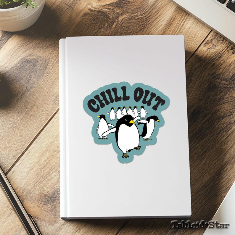 Funny Penguin Sticker, Chill Out Penguin Sticker, Cartoon Sticker, Meme ...