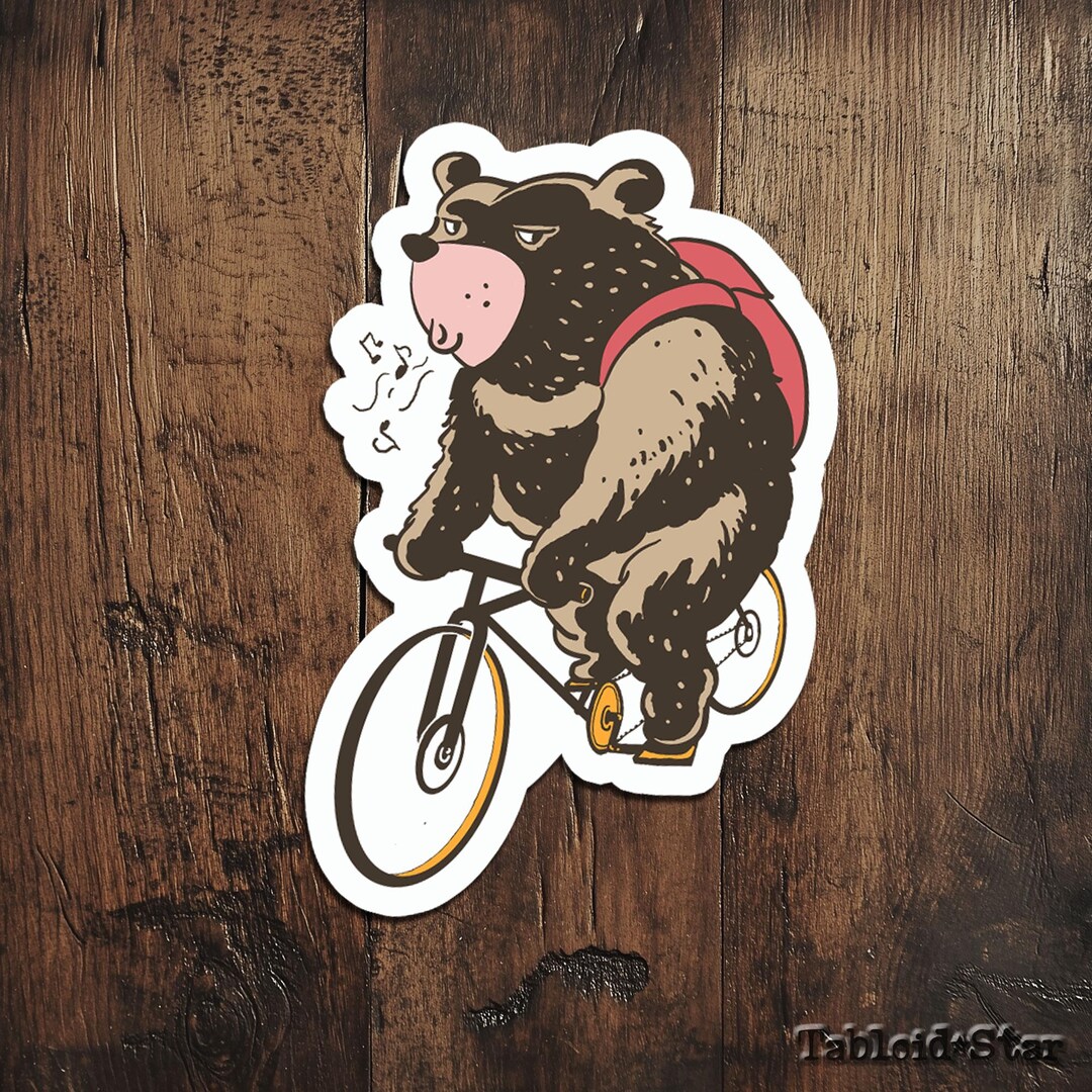 Riding Bear Sticker, Funny Bear Sticker, Meme Sticker, Friend Gift ...