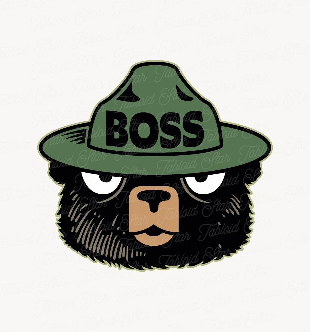 Digital Download Boss Bear Smokey Bear Graphics PNG File for T-shirt ...