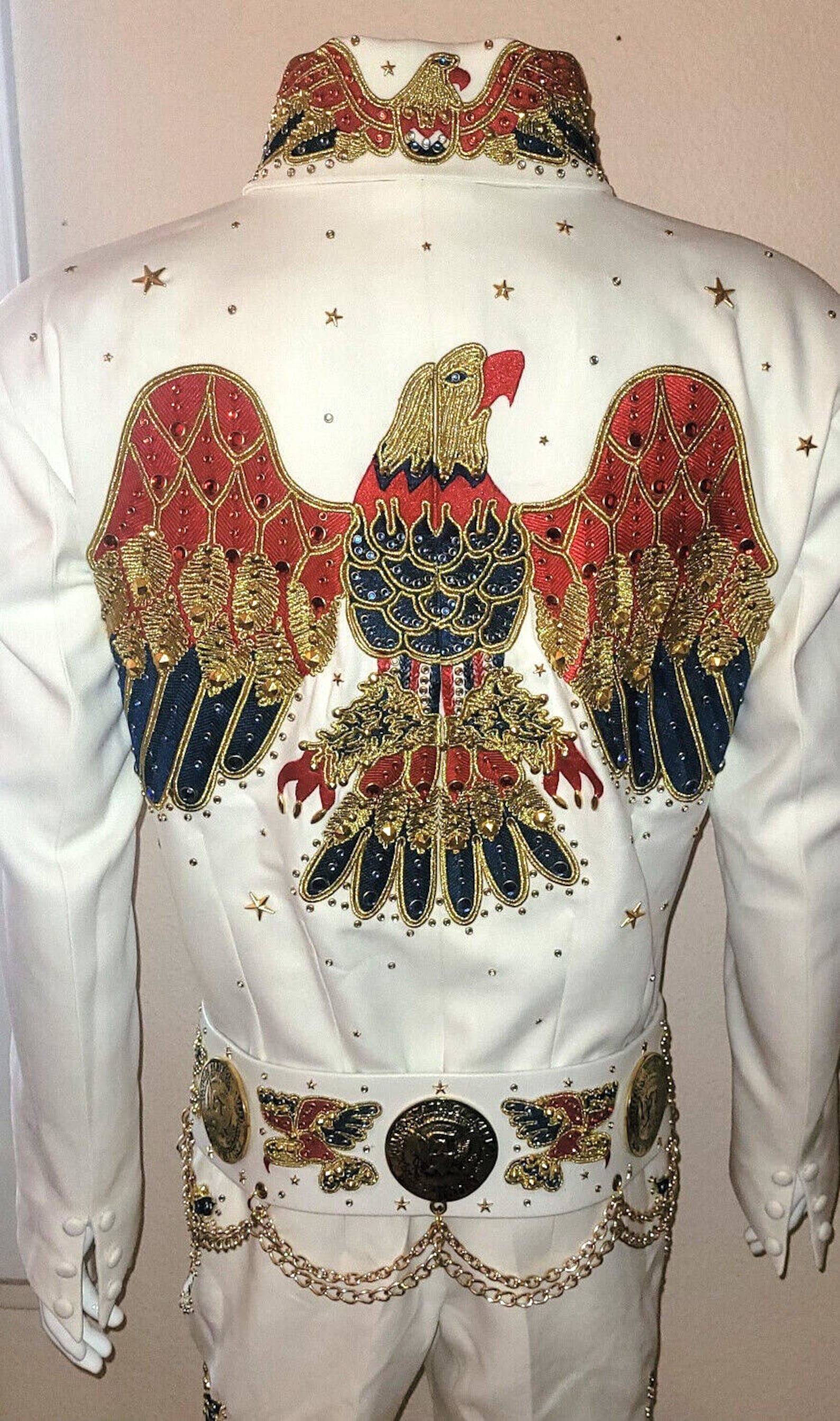 Elvis Presley Reproduction American Eagle Jumpsuit, and Belt as Worn on ...