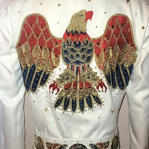 Elvis Presley Reproduction American Eagle Jumpsuit, and Belt as Worn on ...