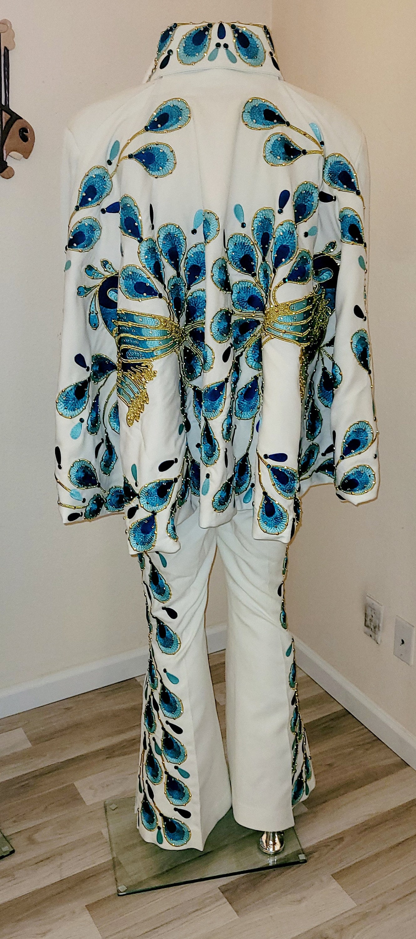 Elvis Presley Reproduction Peacock Jumpsuit Belt And Cape As Worn On Stage Etsy
