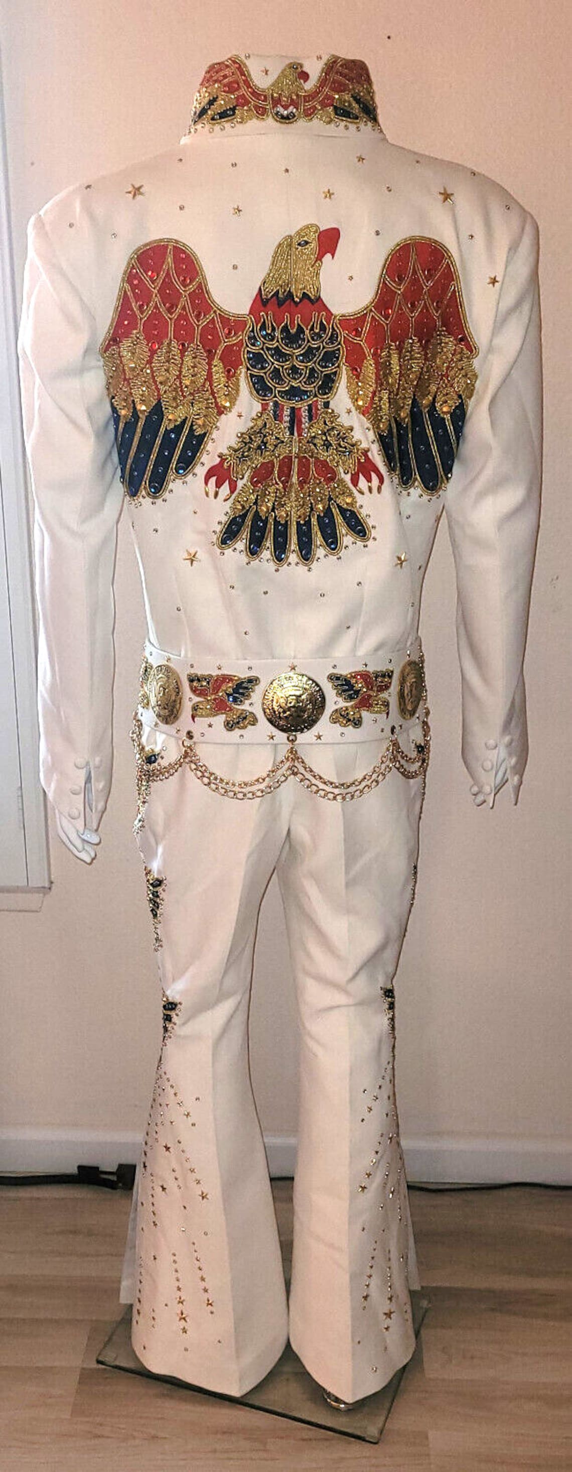 Elvis Presley Reproduction American Eagle Jumpsuit, and Belt as Worn on ...