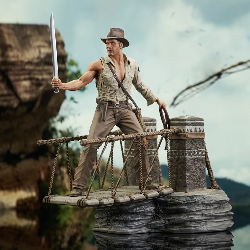 Indiana Jones and the Temple of Doom Rope Bridge Deluxe Gallery Statue ...