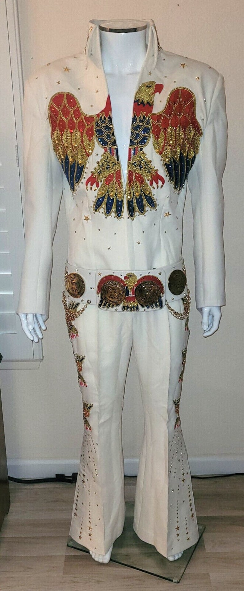 Elvis Presley Reproduction American Eagle Jumpsuit, and Belt as Worn on ...