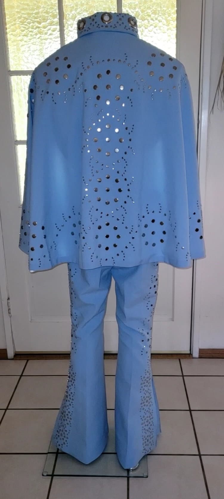Elvis Presley Reproduction Powder Blue Jumpsuit, Belt and Cape as Worn ...