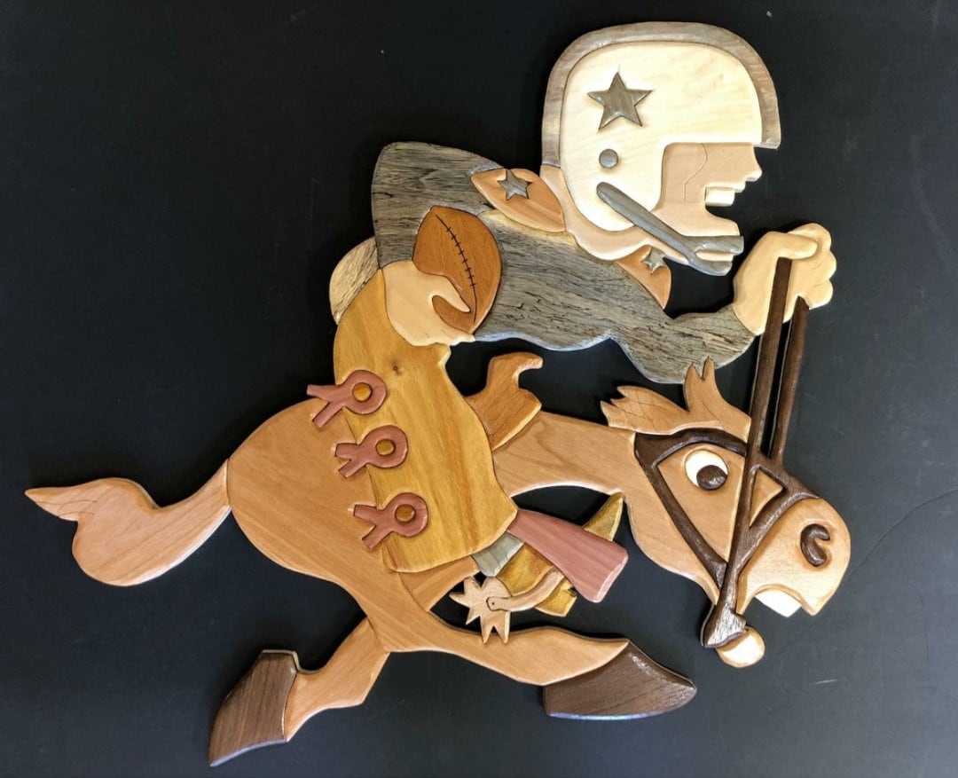 Dallas Cowboys Custom Made Inlayed Wood Cowboy Joe Logo - Etsy